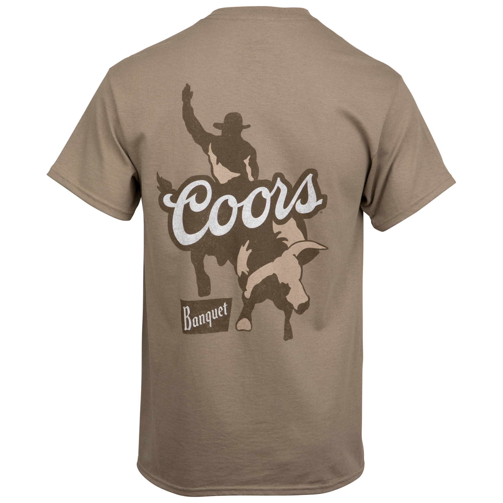 Coors Banquet Rodeo Bull Rider Front and Back Print T-Shirt