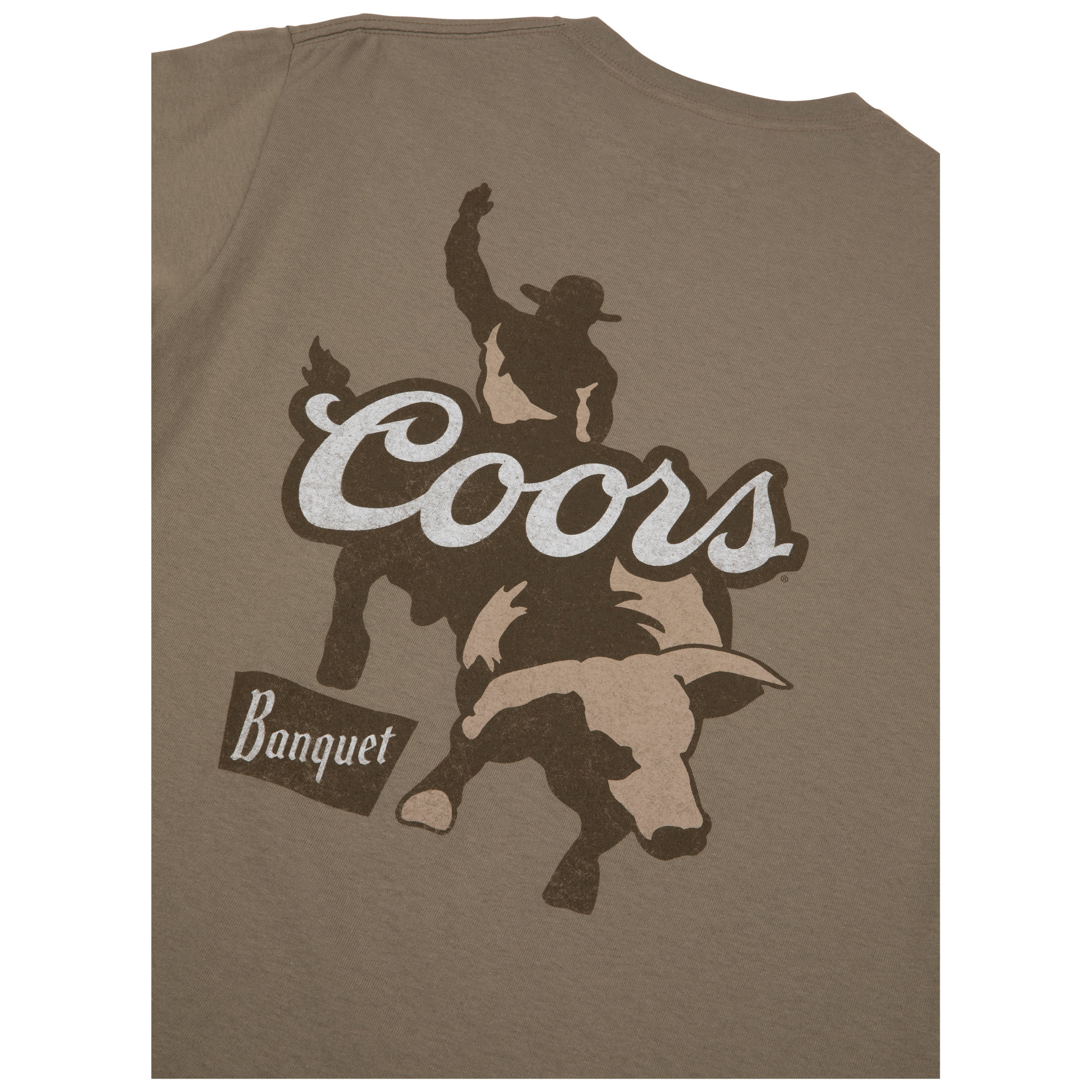 Coors Banquet Rodeo Bull Rider Front and Back Print T-Shirt