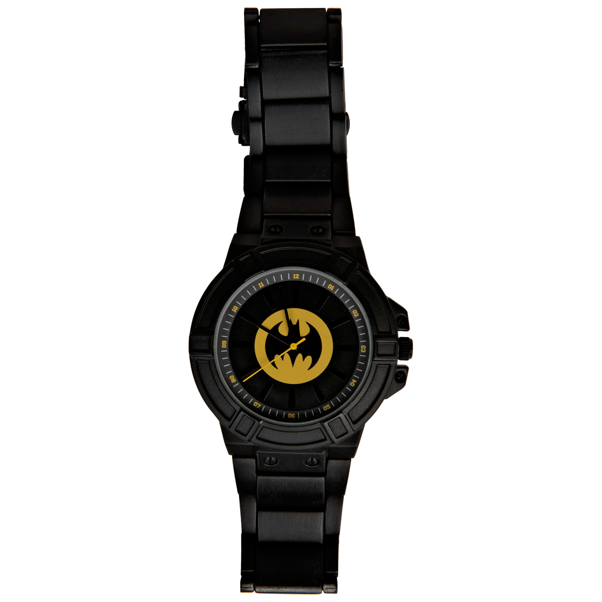DC Comics Batman Classic Symbol Watch Face with Black Metal Band