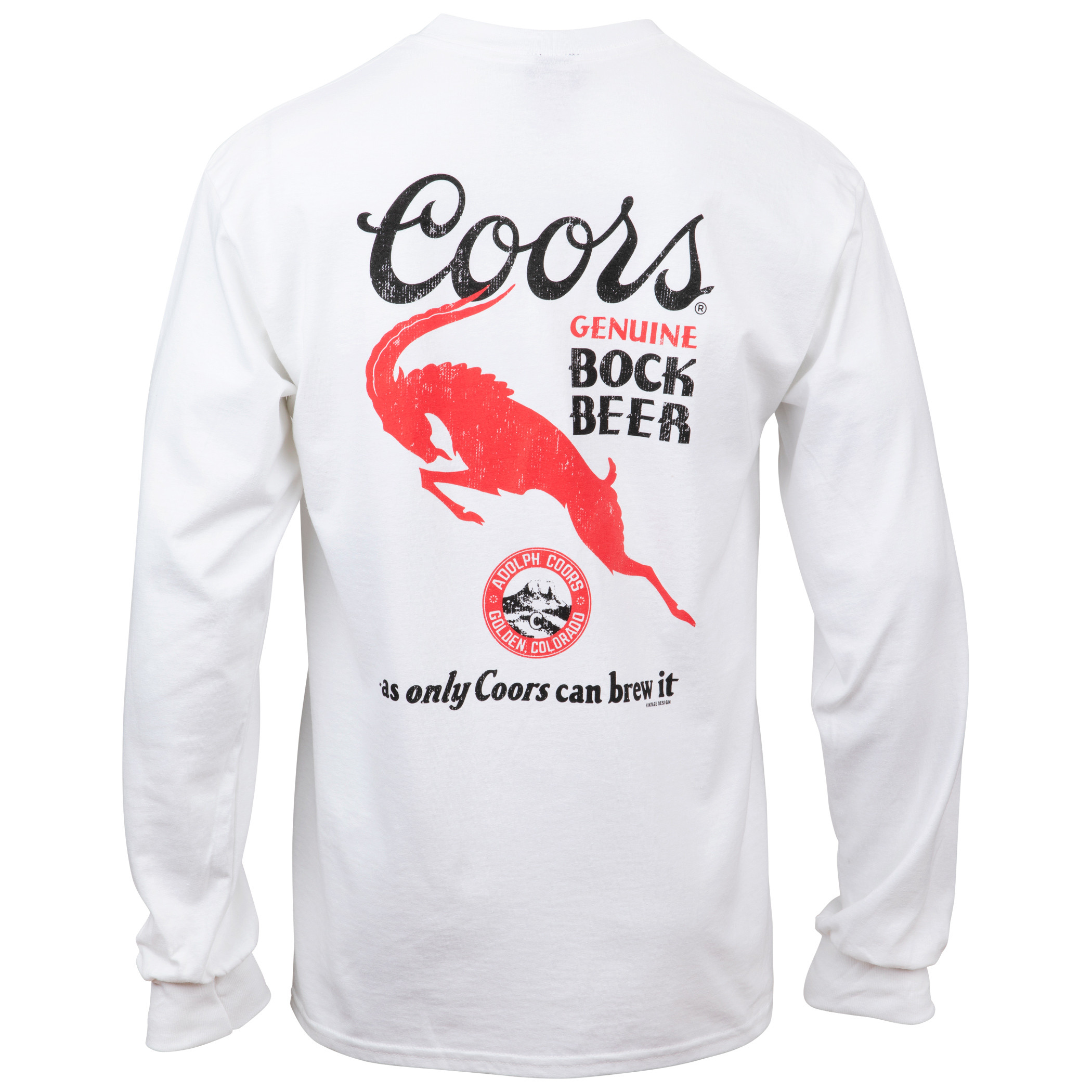 Coors Genuine Bock Beer Long Sleeve Shirt with Front and Back Print