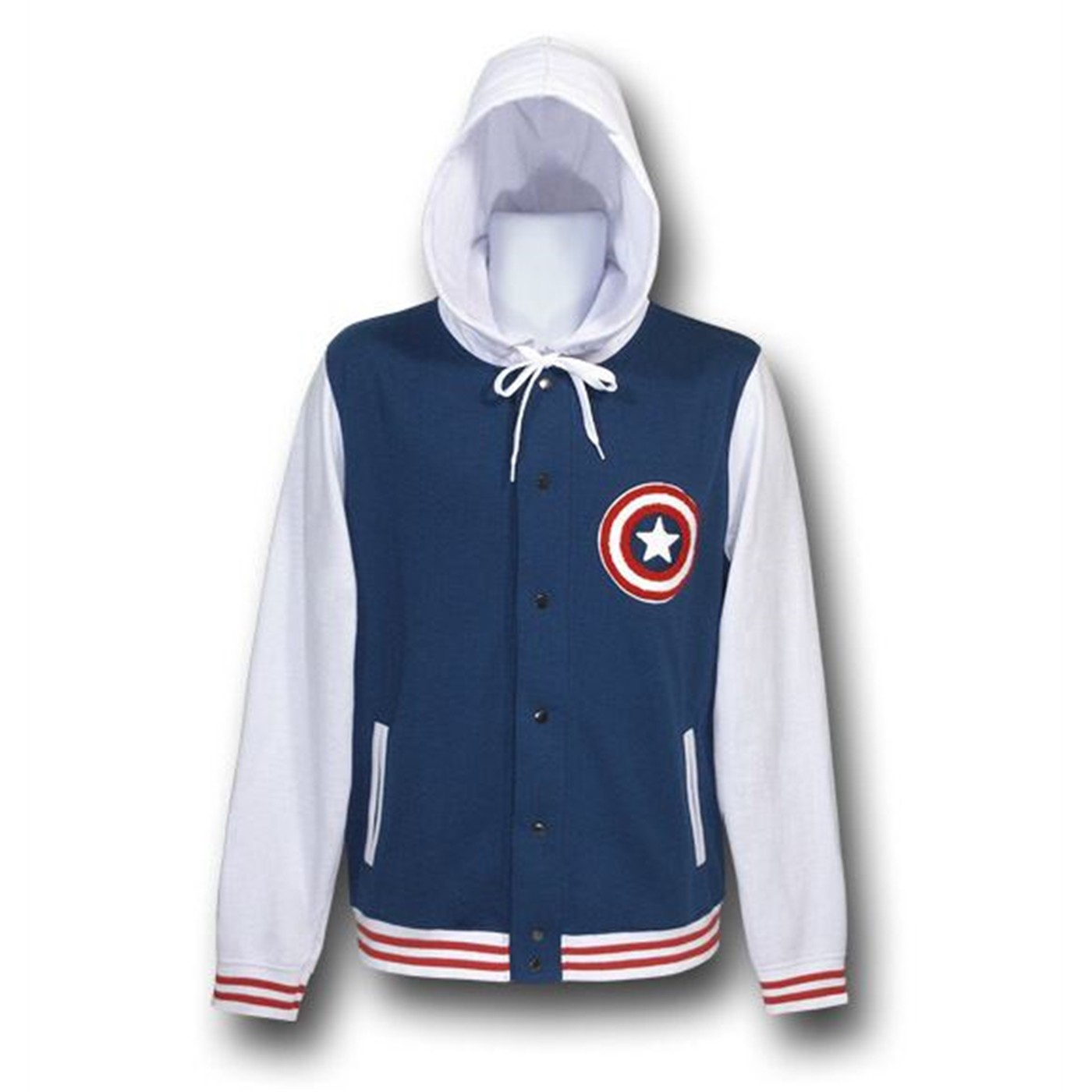 Captain America Symbol Hooded Lettermans Jacket