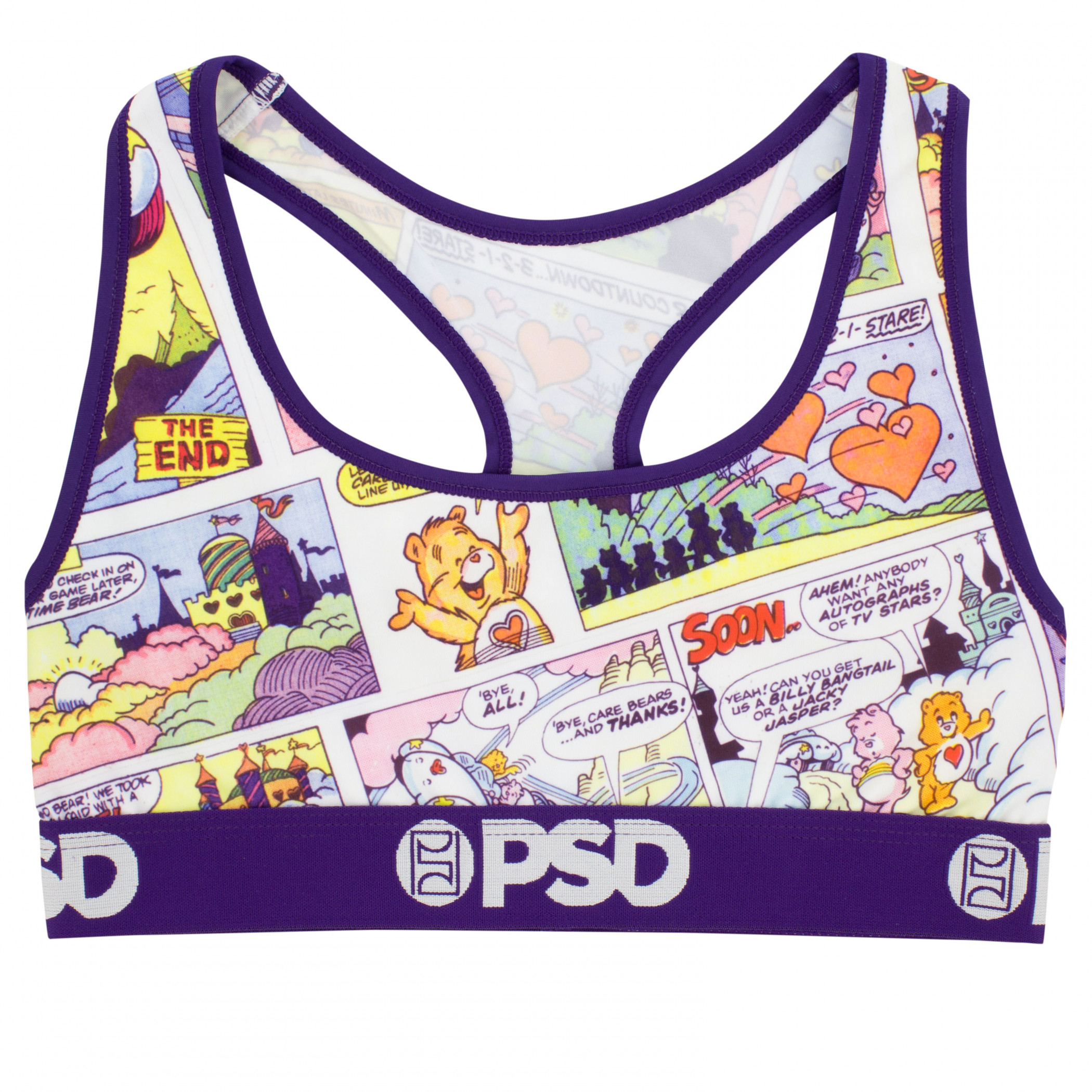 Care Bears Comic Panels PSD Sports Bra - Great Gifts Club