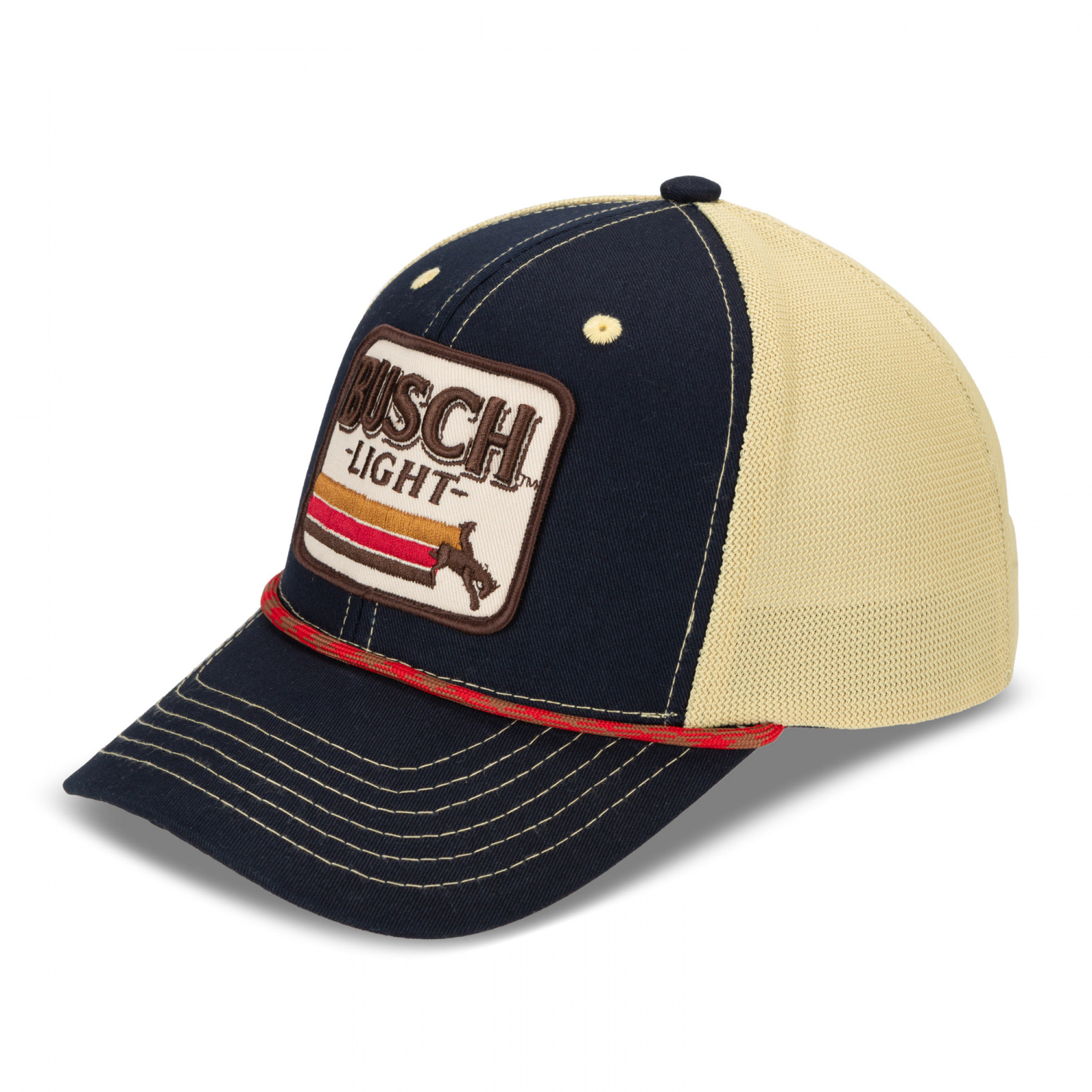 Busch Light Striped Cowboy Embroidered Patch Hat