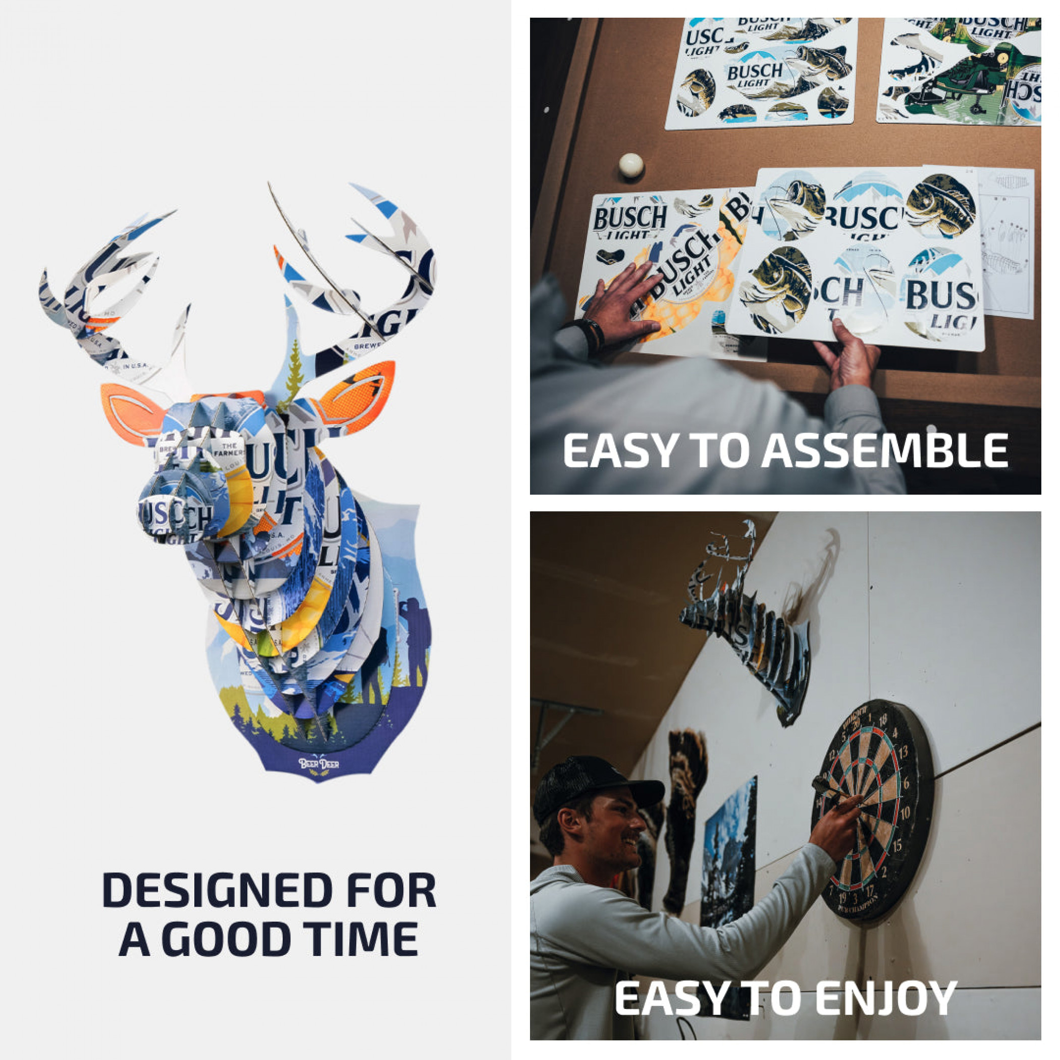 Busch Light Cardboard Deer Head Mount