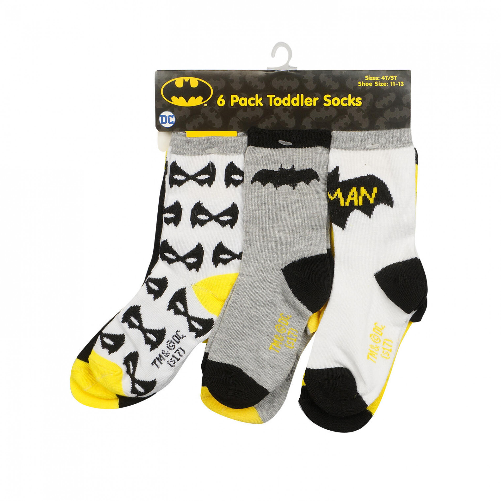 Batman 6 Pack Toddler Socks