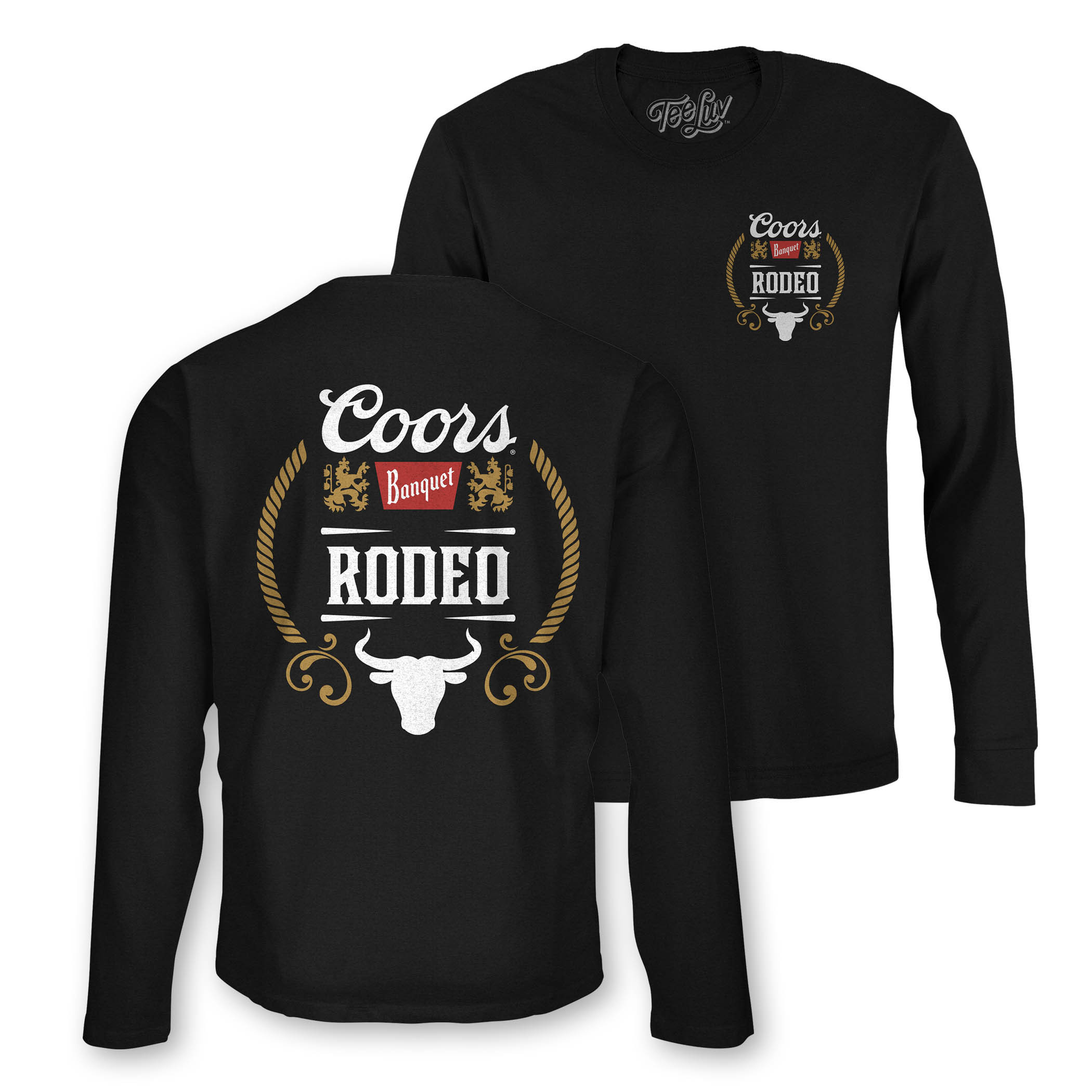 Coors Banquet Rodeo Logo Front and Back Print Long-Sleeve Shirt - Great ...