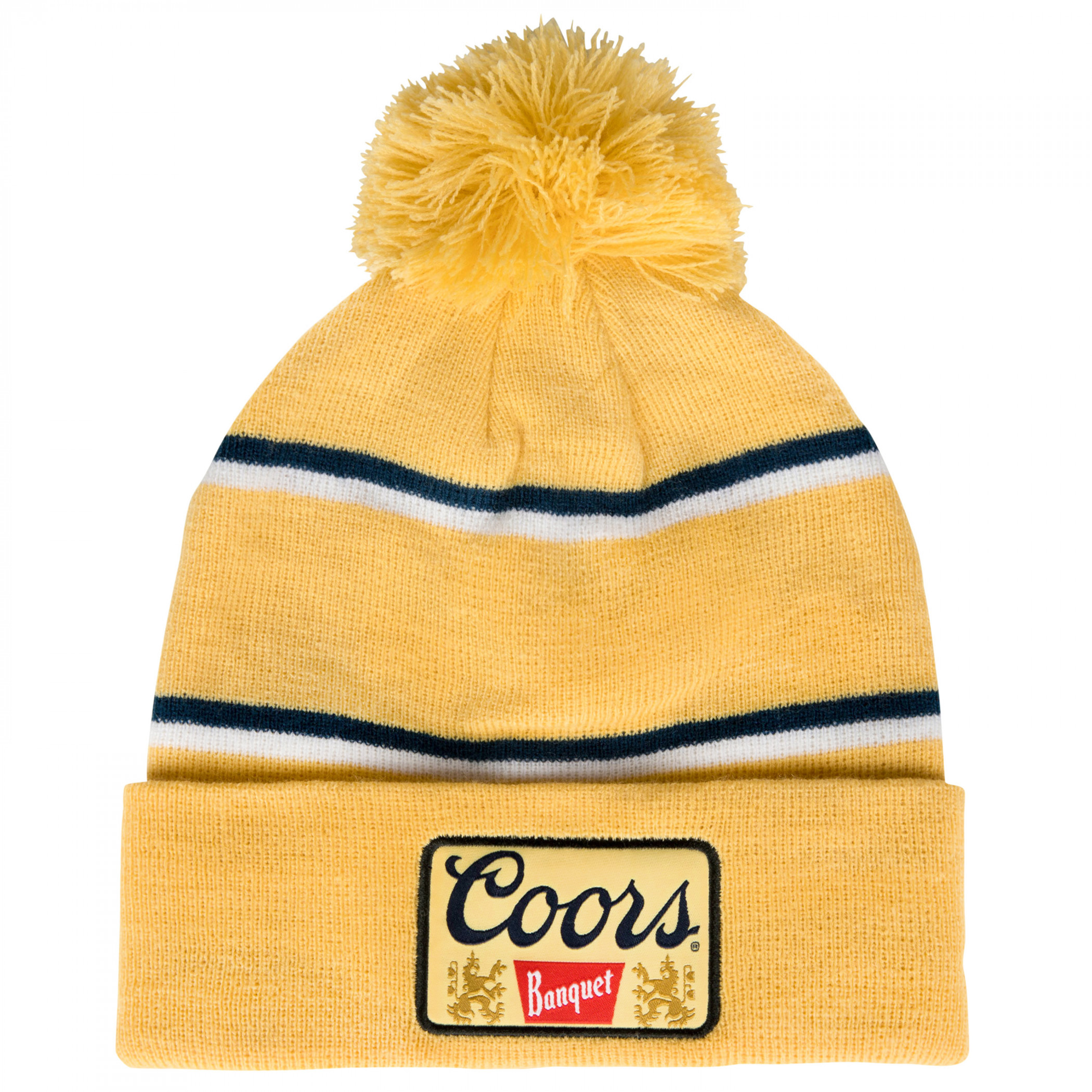 Coors Banquet Beer Knit Cuff Pom Beanie
