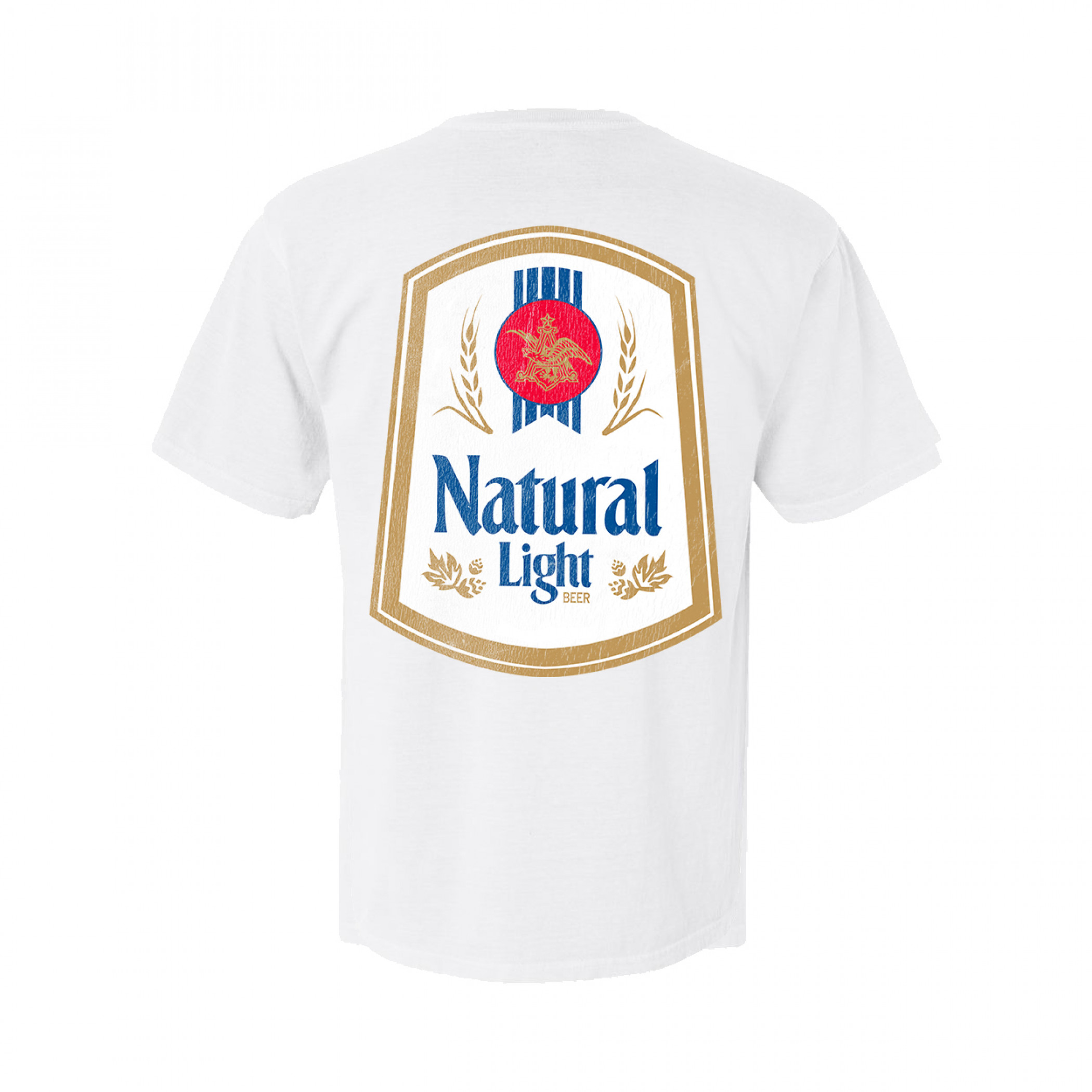 Natural Light Distressed Vintage Logo Pocket Tee