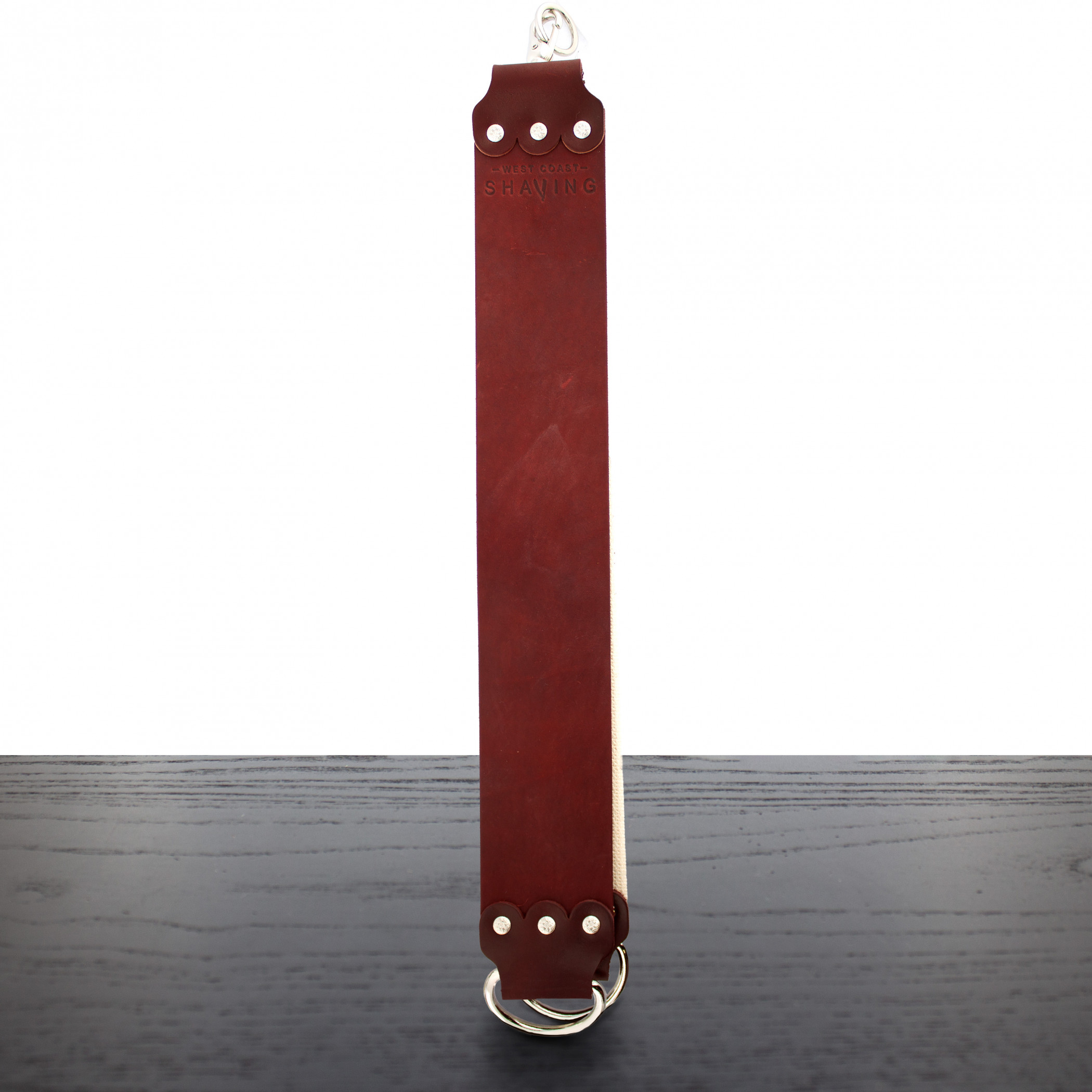 WCS 3" Strop, Latigo Leather and Canvas, Mahogany - West Coast Shaving