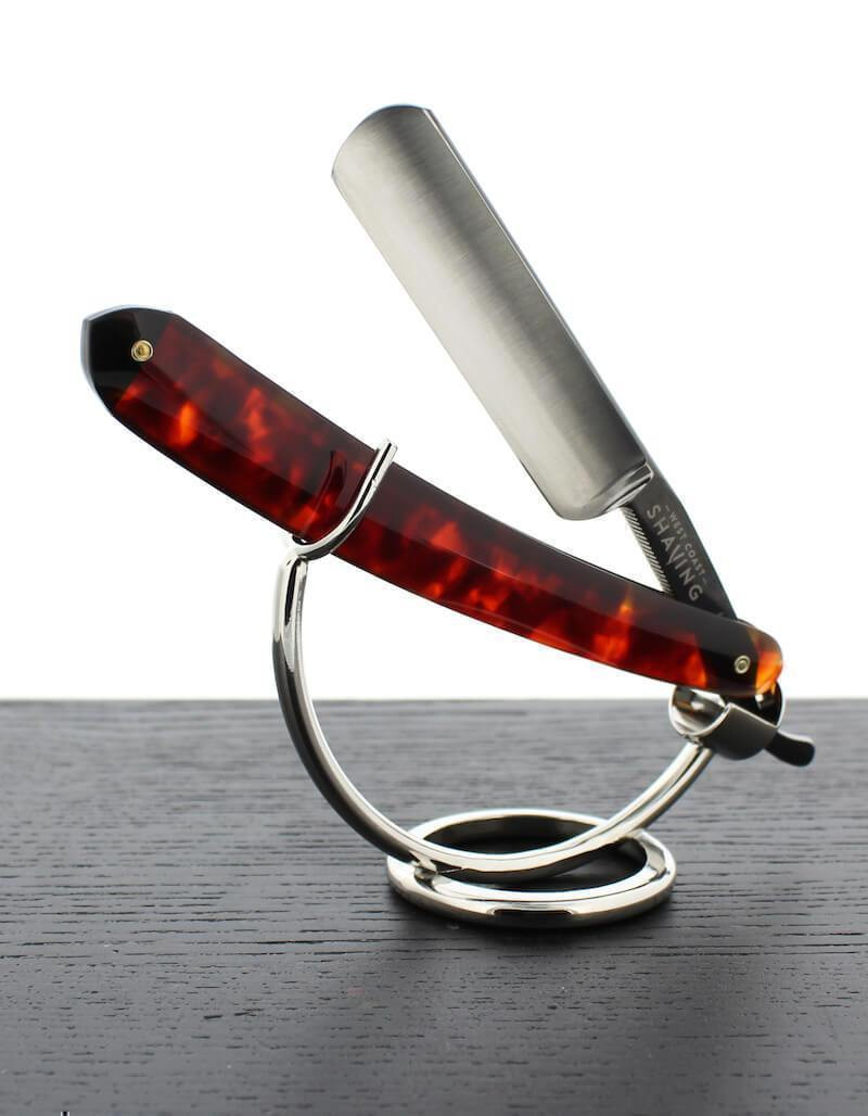 WCS Red Tortoise Shell Straight Razor, 5/8 Carbon Steel - West Coast ...