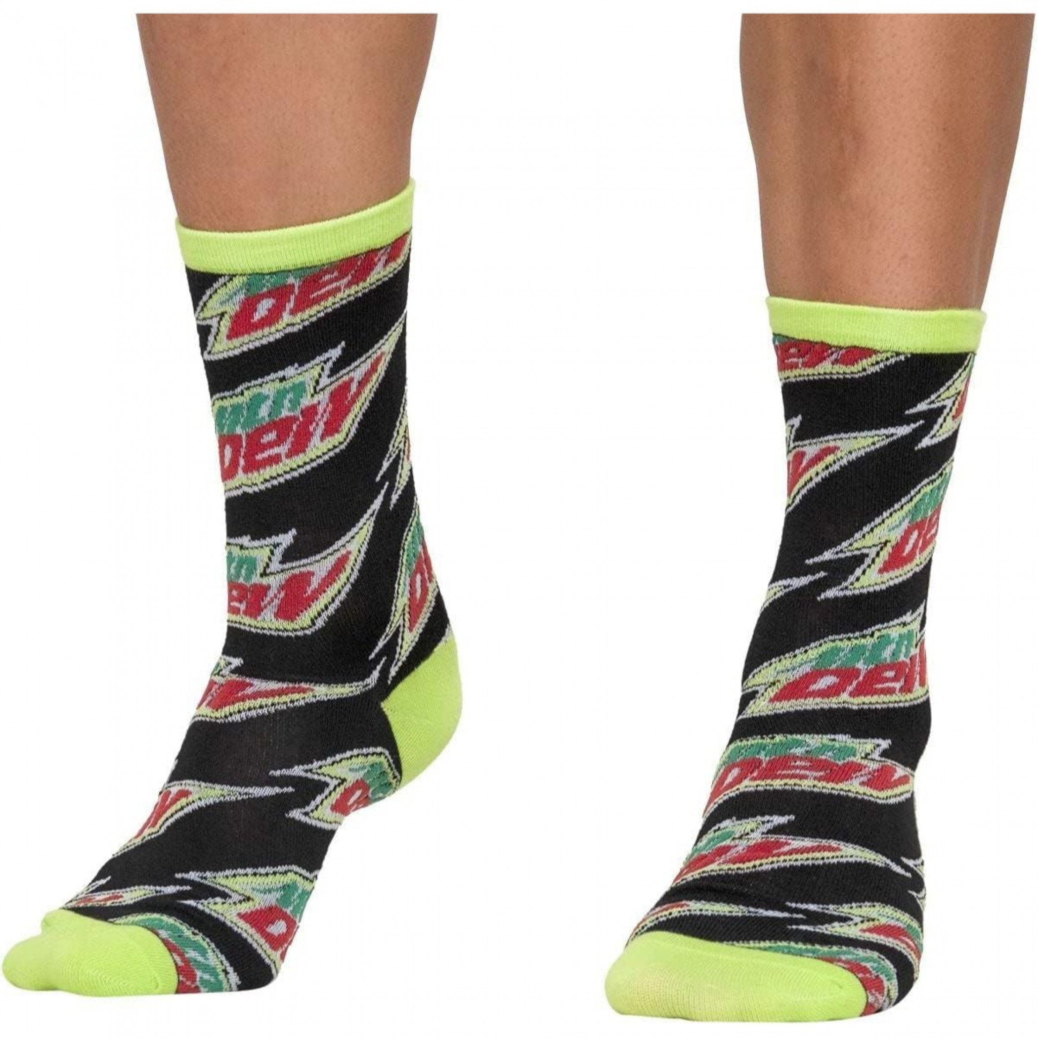 Mountain Dew Assorted Logos 3-Pack Crew Socks