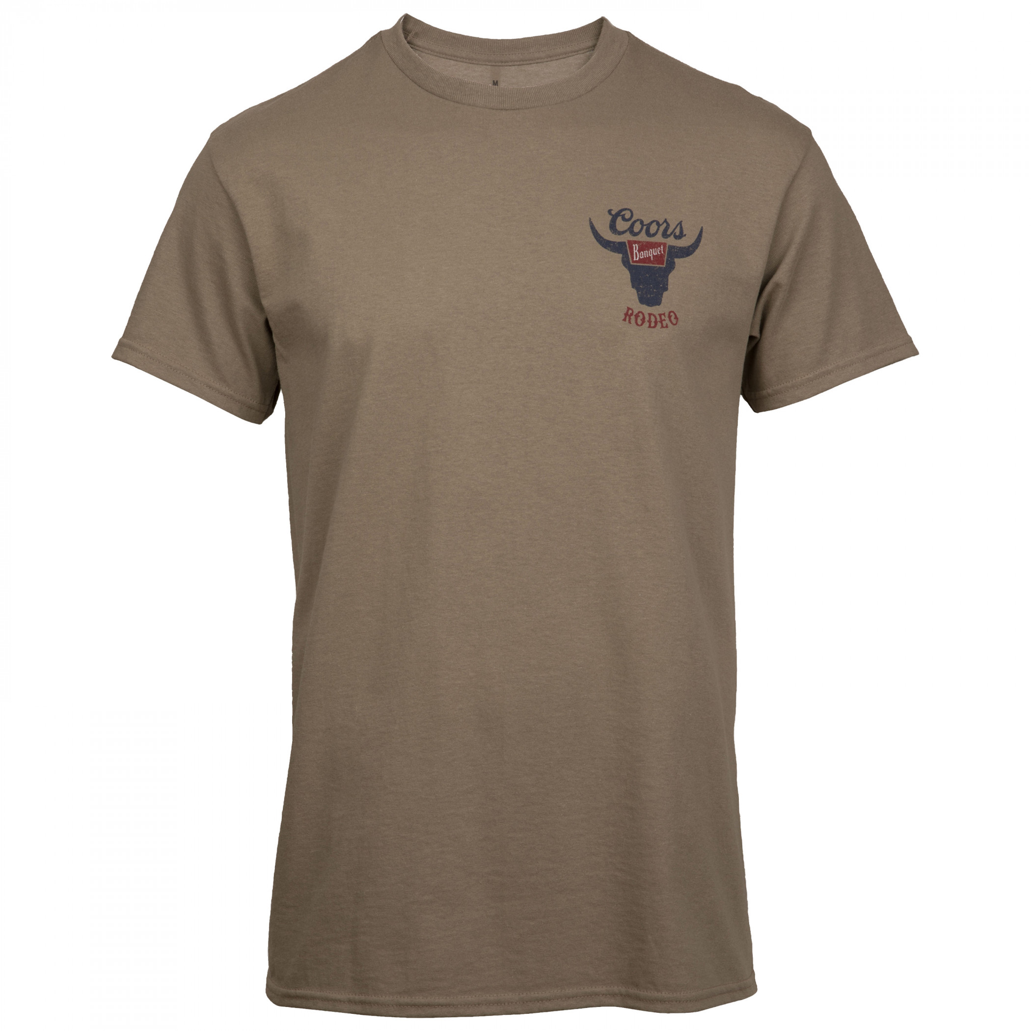 Coors Banquet Rodeo Logo Distressed Front and Back Tan T-Shirt