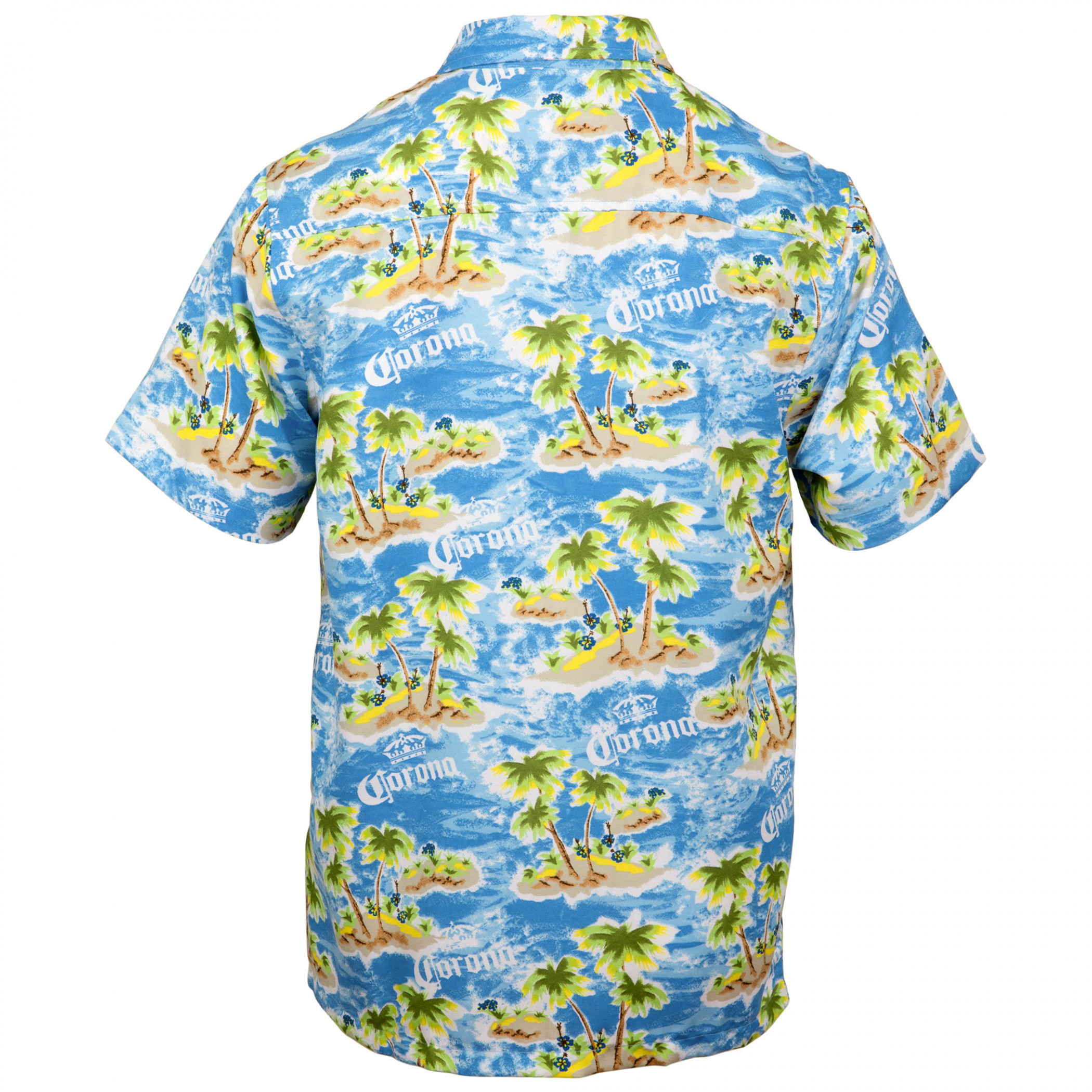 Corona Extra Tropical Island Button-Up Hawaiian Shirt
