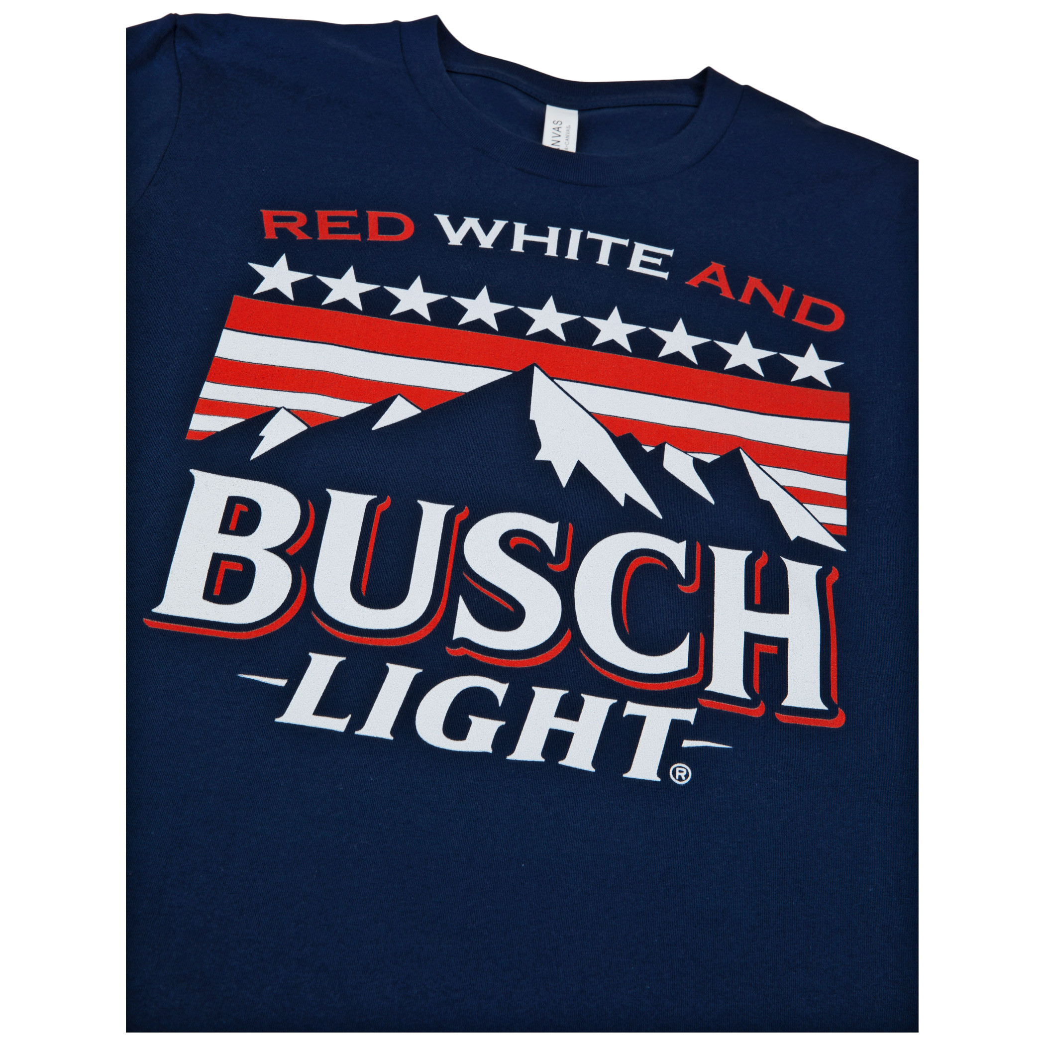 Busch Light Red White and Busch Light Mountains Navy T-Shirt