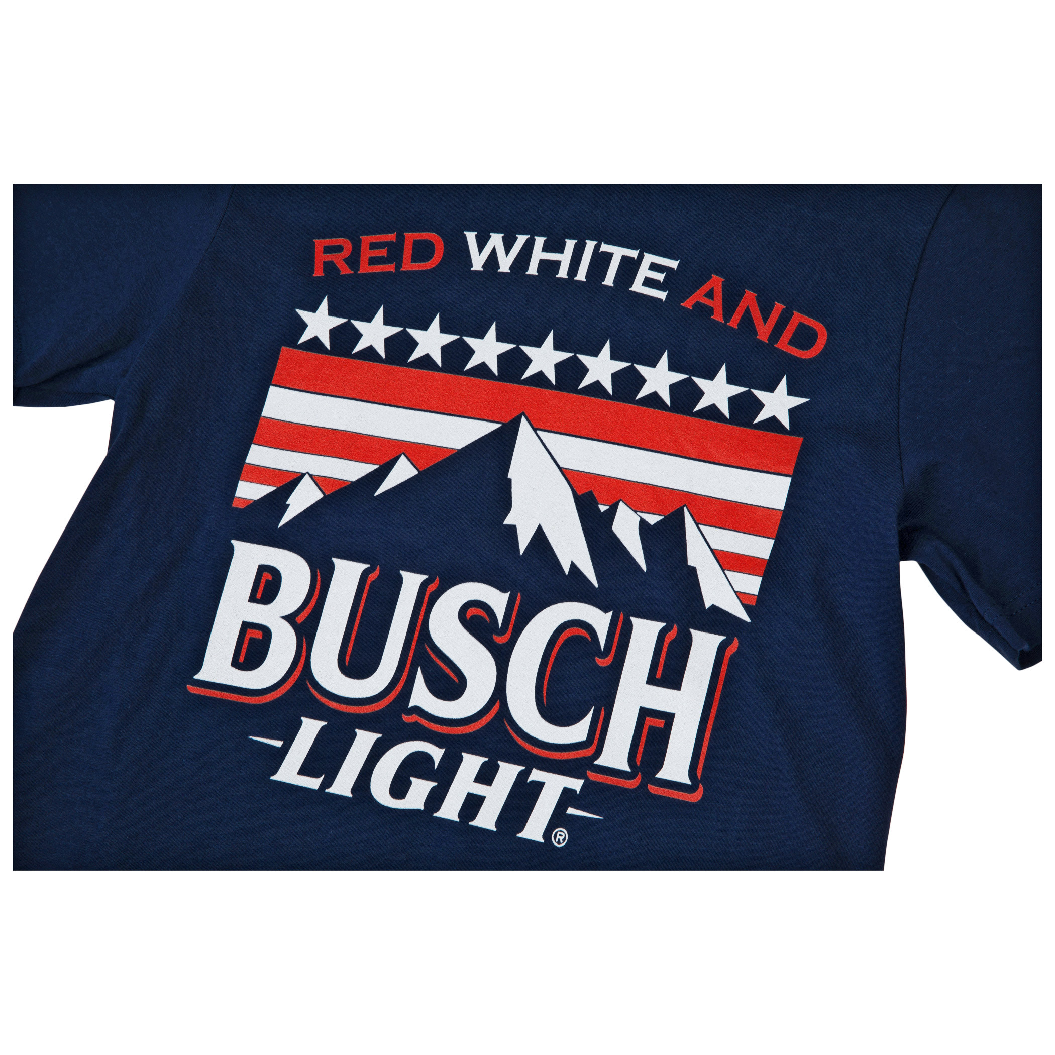 Busch Light Red White and Busch Light Mountains Navy T-Shirt