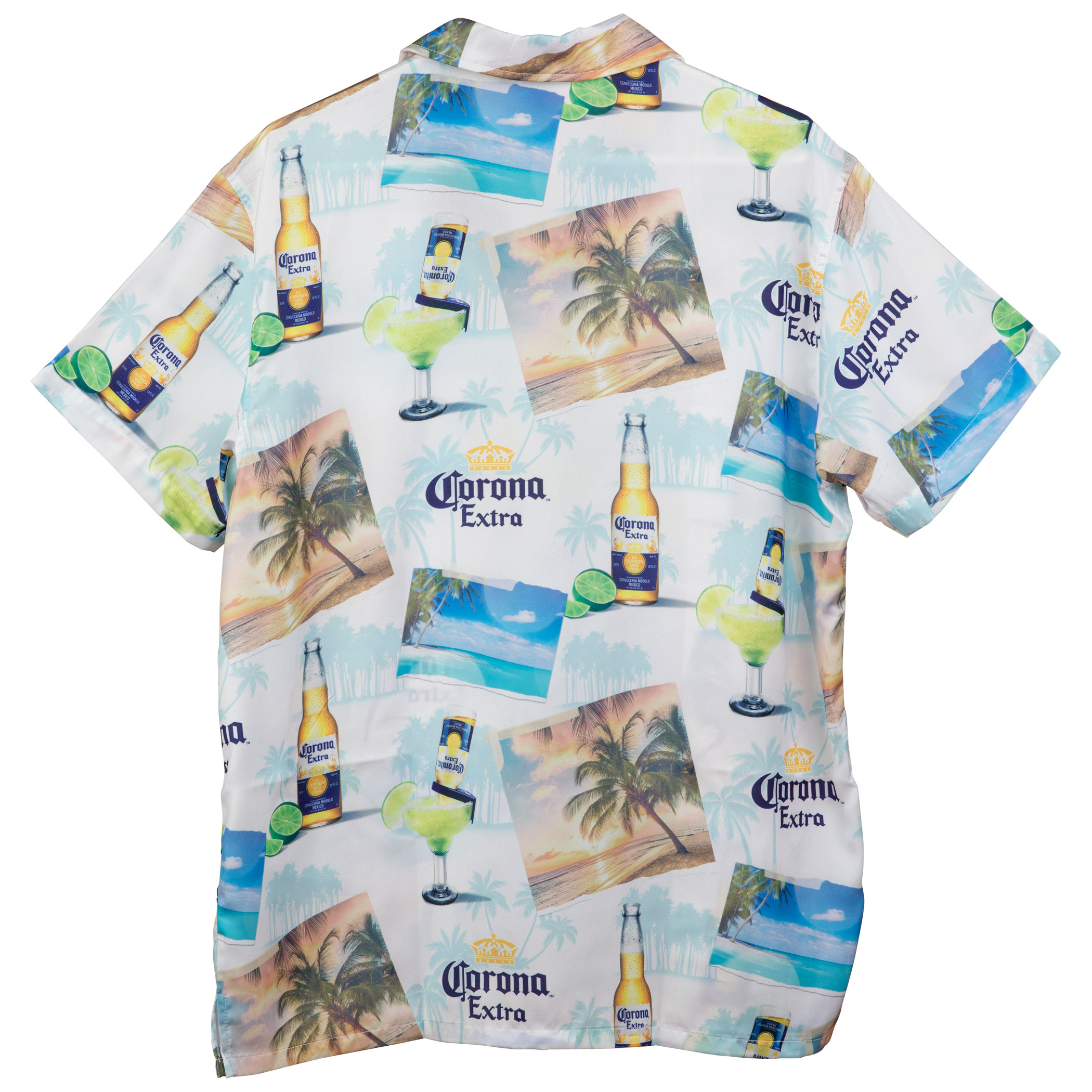 Corona Extra White Hawaiian Button Up Shirt
