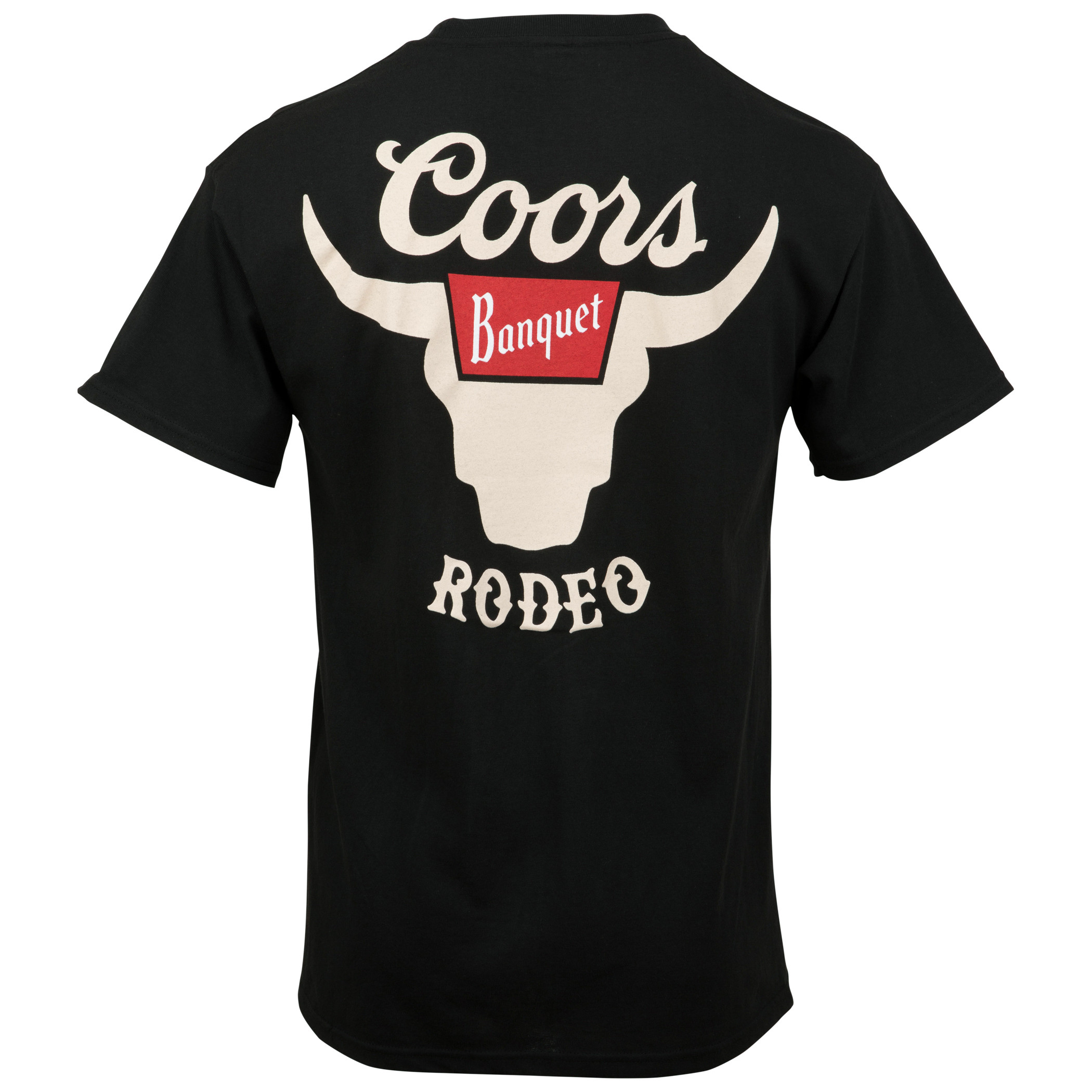 Coors Banquet Rodeo Horns Logo Front and Back Print T-Shirt