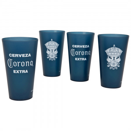 Corona Extra w/ Crown 4-Pack 20oz Cup Set