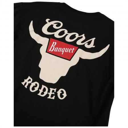 Coors Banquet Rodeo Horns Logo Front and Back Print T-Shirt